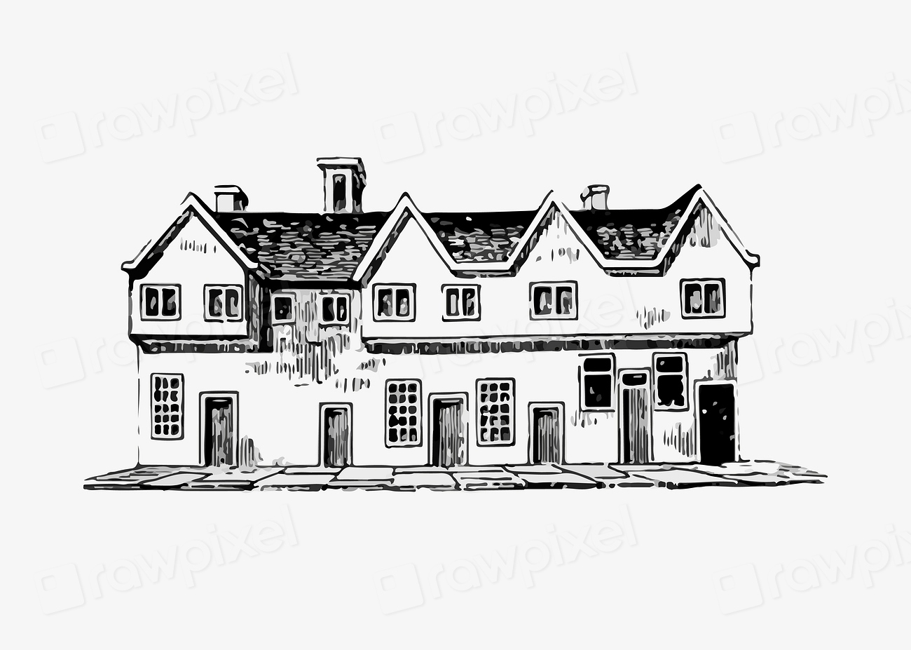 Old British architecture illustration | Premium Vector Illustration ...