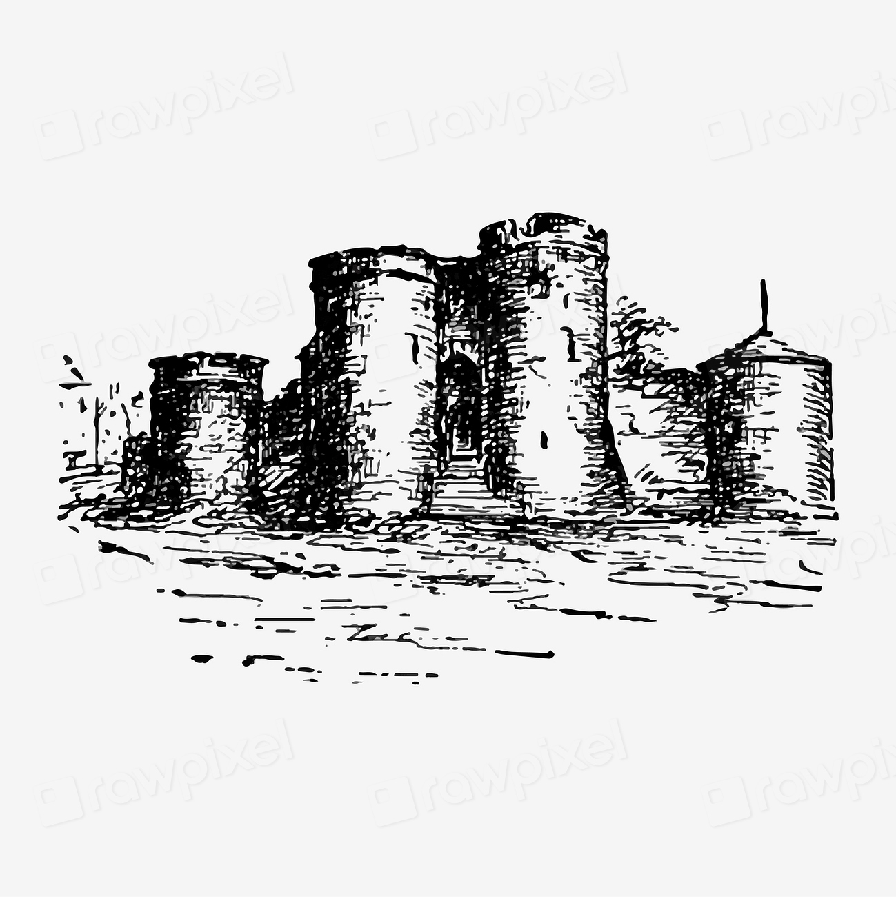 Vintage castle vector | Premium Vector Illustration - rawpixel
