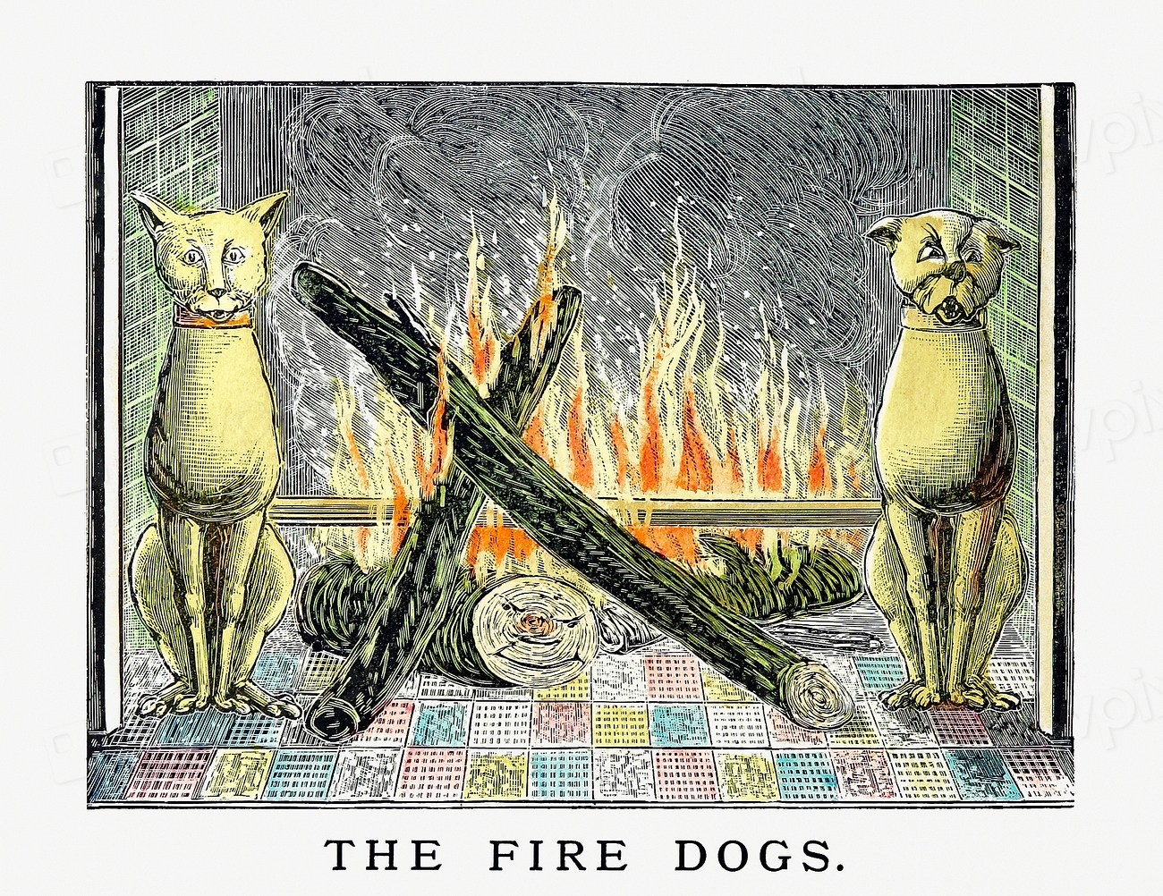 fire dogs Un-Natural History Not | Free Photo Illustration - rawpixel