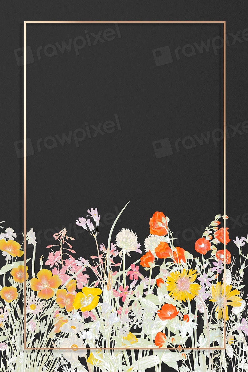 Vintage flower gold frame psd | Premium PSD - rawpixel