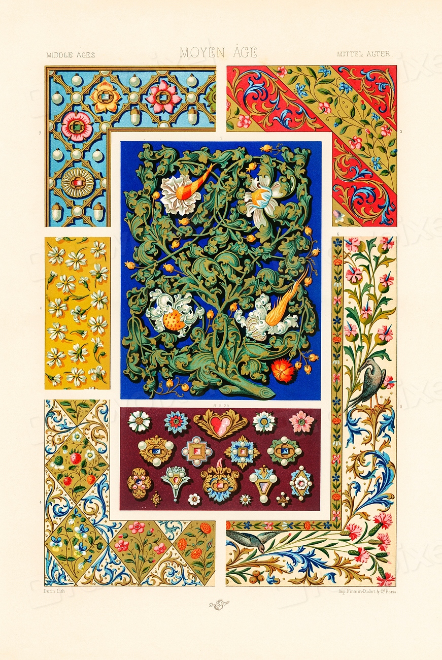 Middle-Ages pattern. Digitally enhanced our | Free Photo Illustration ...
