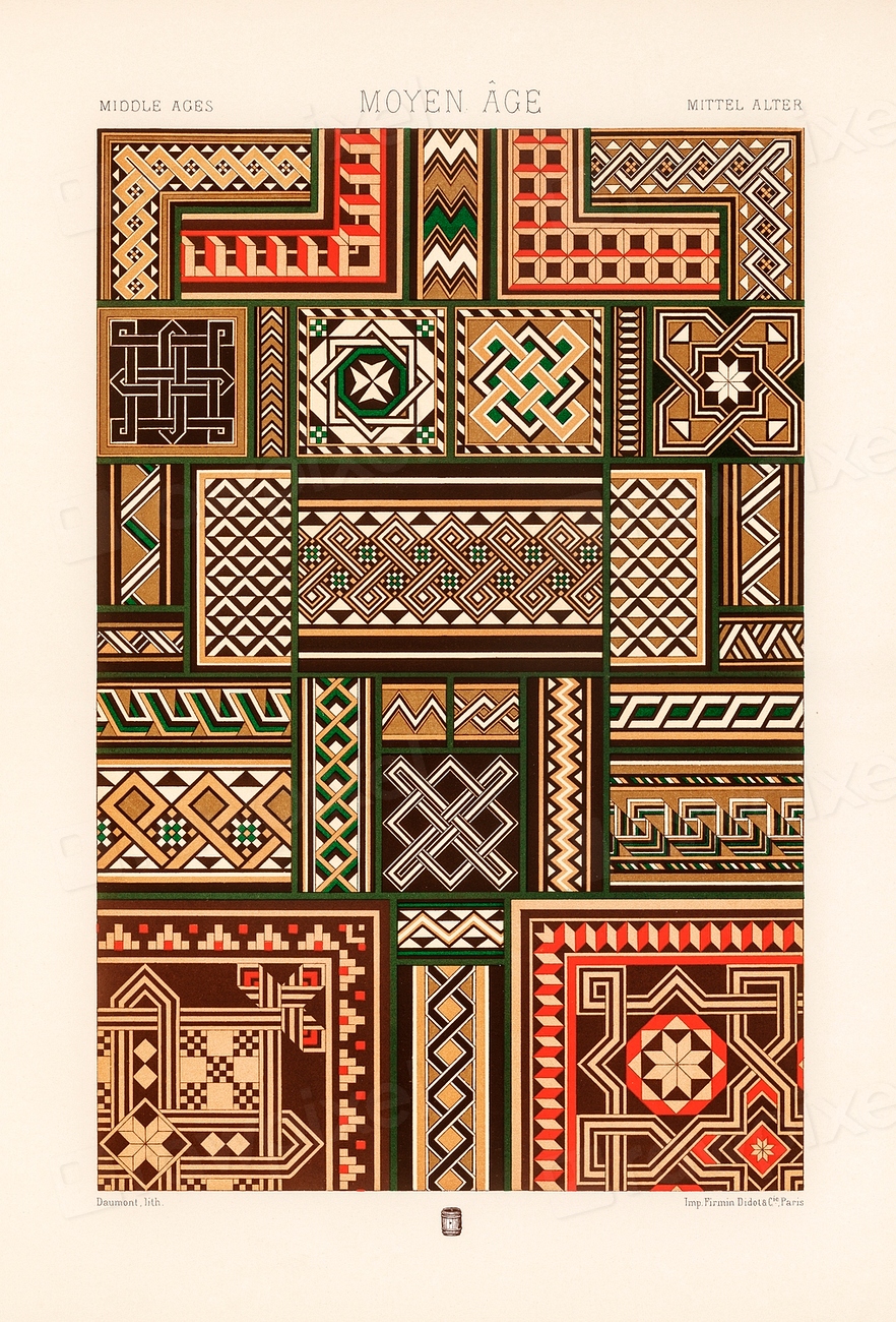 Middle-Ages pattern. Digitally enhanced our | Free Photo Illustration ...