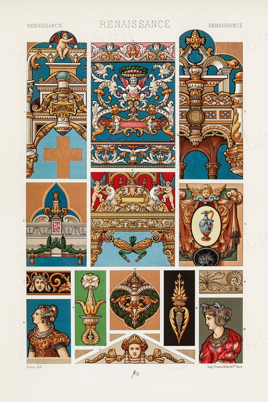 Renaissance pattern. Digitally enhanced from our | Free Photo ...