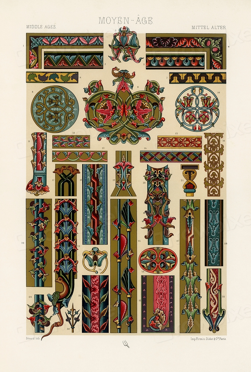 Middle-Ages pattern. Digitally enhanced our | Free Photo Illustration ...