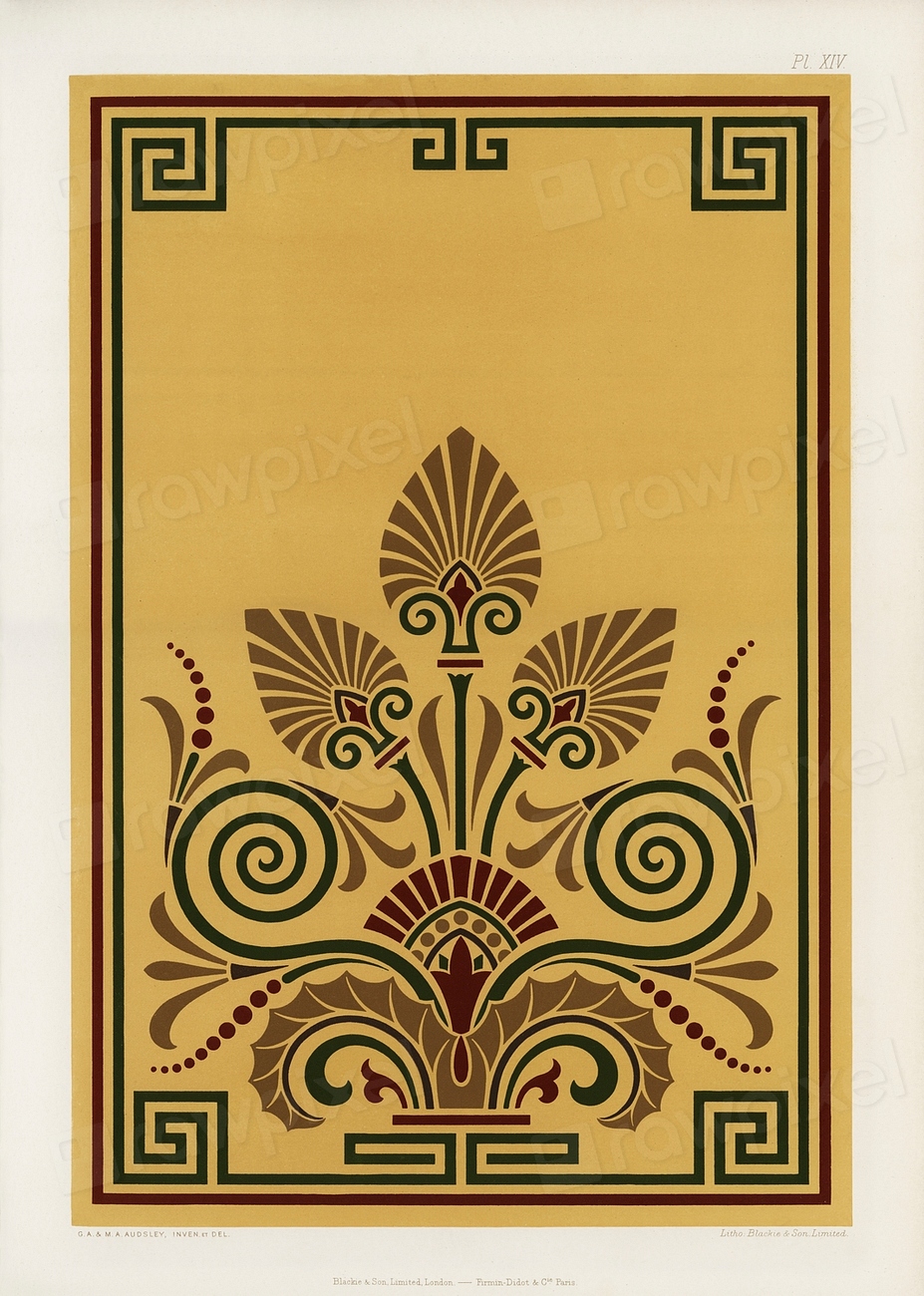 Greek pattern. Digitally enhanced from our | Free Photo Illustration ...