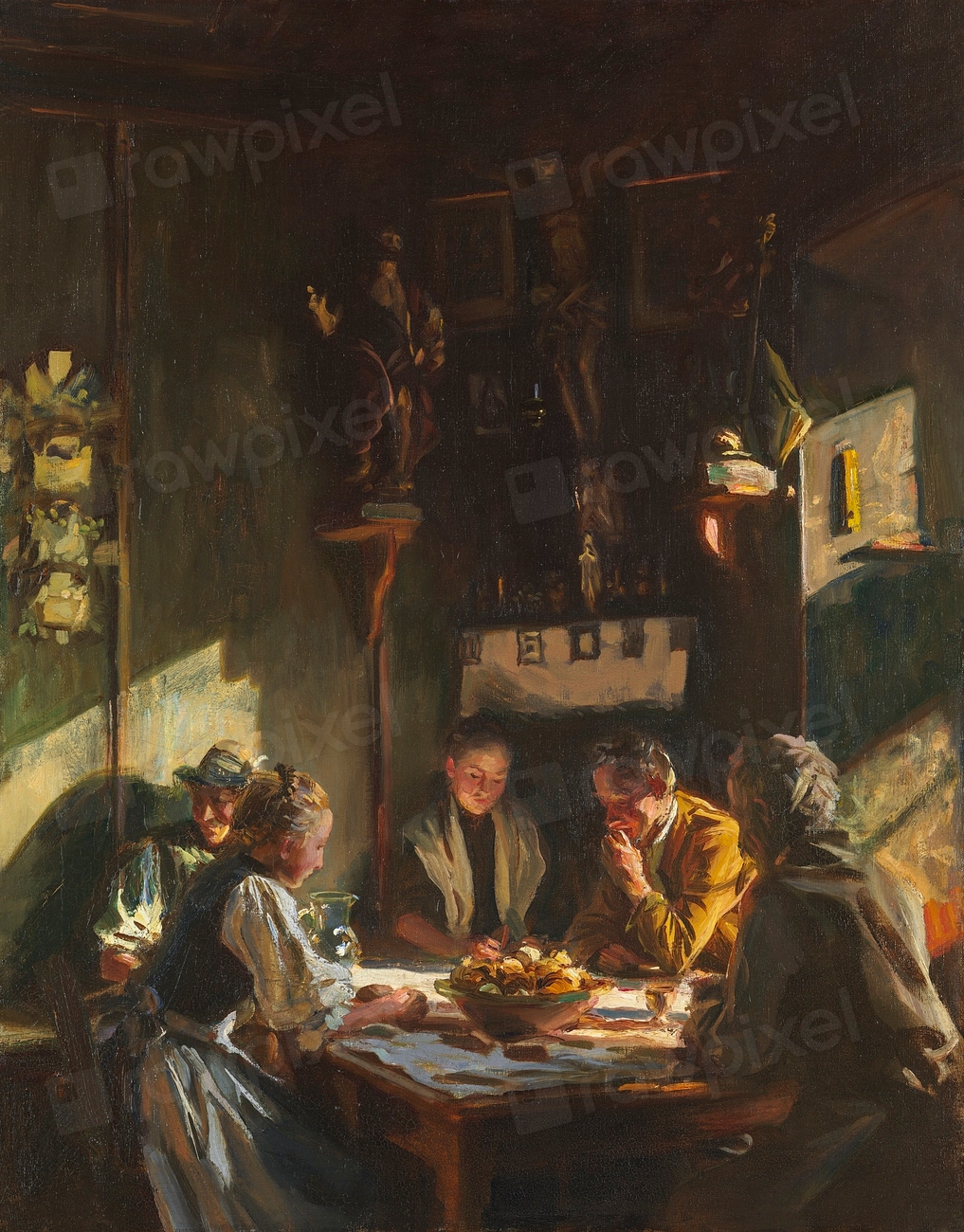 Tyrolese Interior (1915) by John | Free Photo Illustration - rawpixel