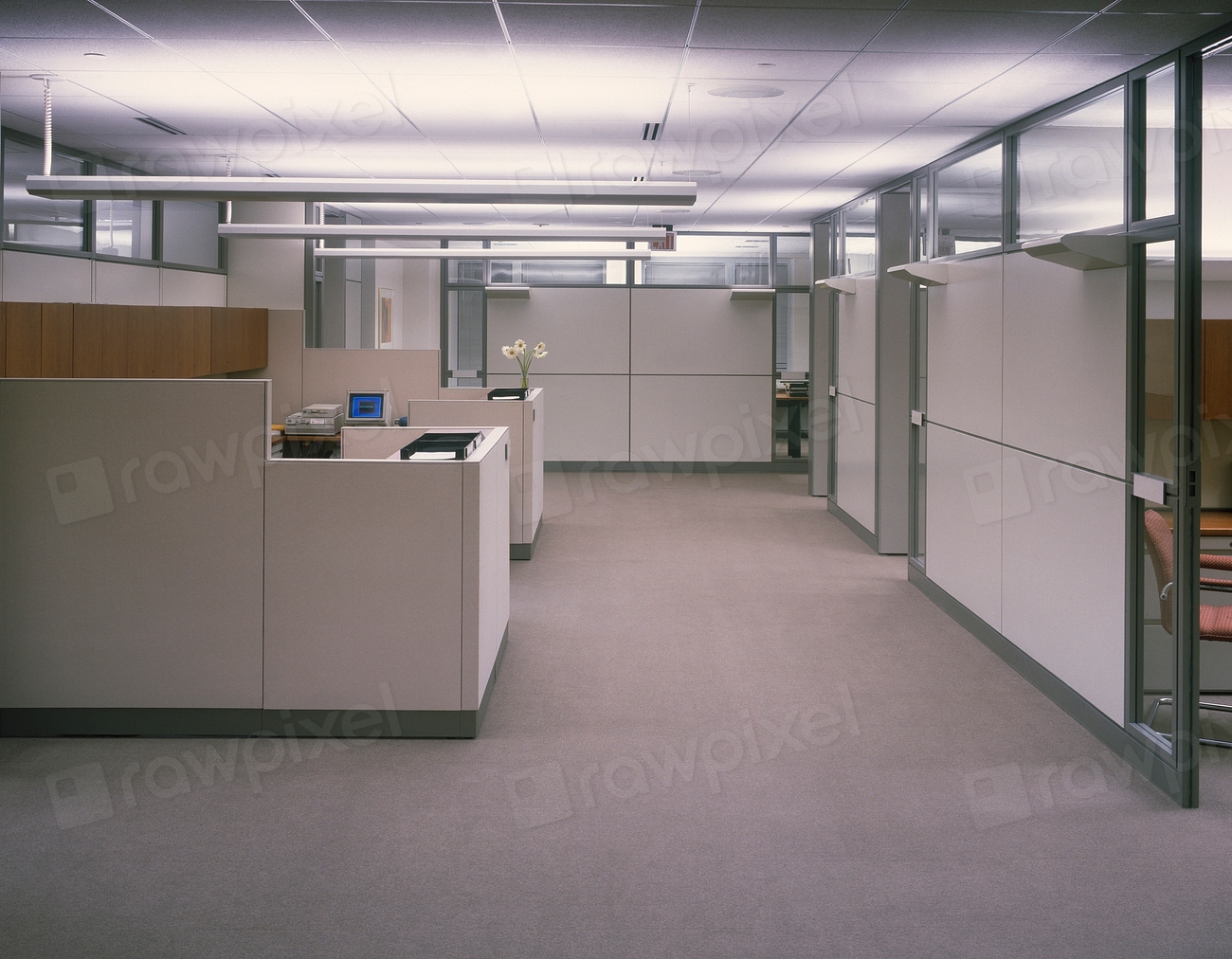 Office interior 80s. Original image | Free Photo - rawpixel
