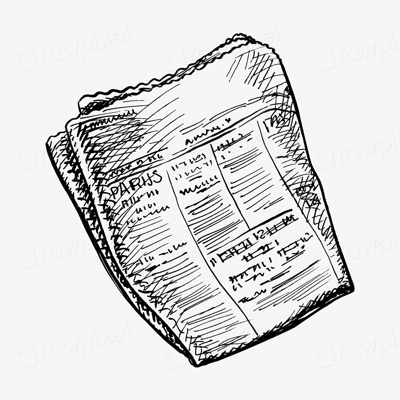 Vintage newspaper psd hand drawn | Premium PSD Illustration - rawpixel