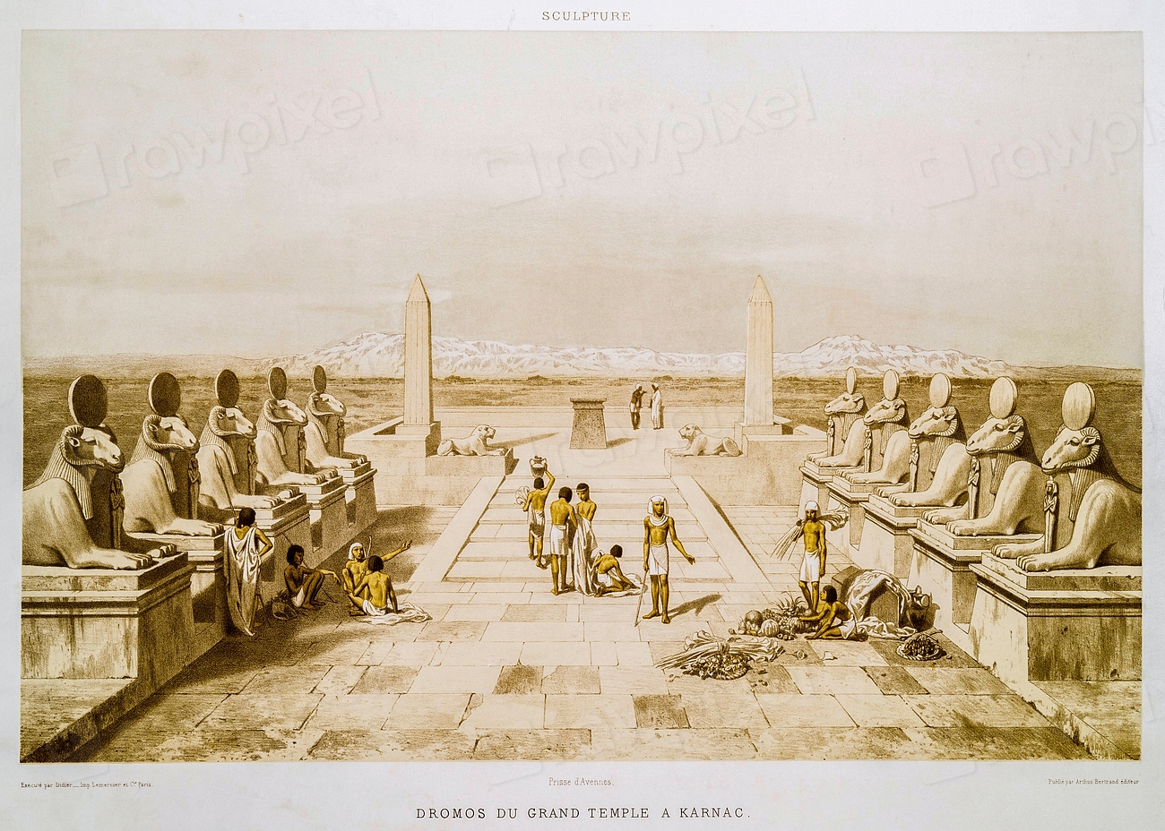 Dromos big temple Karnak Histoire | Free Photo Illustration - rawpixel