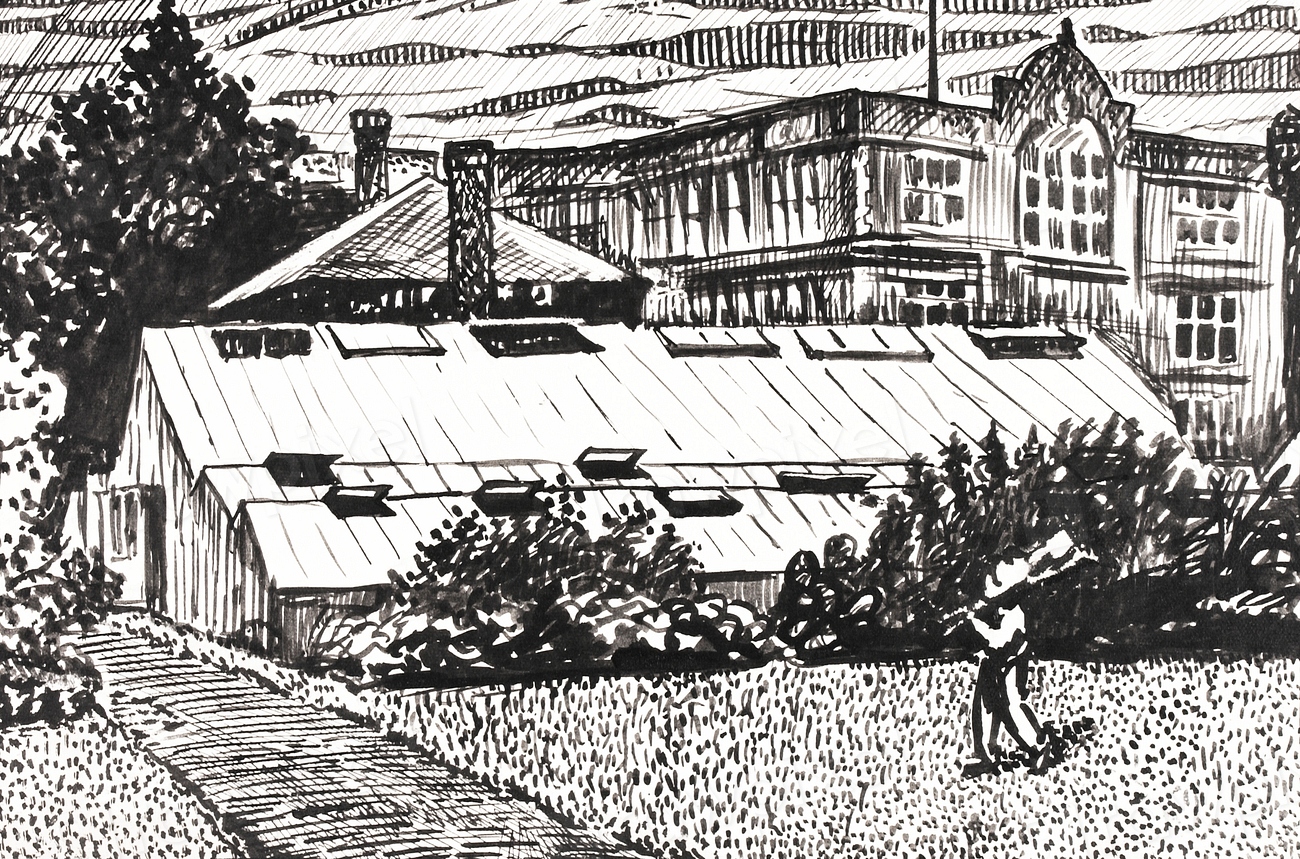 Figure and Buildings drawing high | Free Photo Illustration - rawpixel