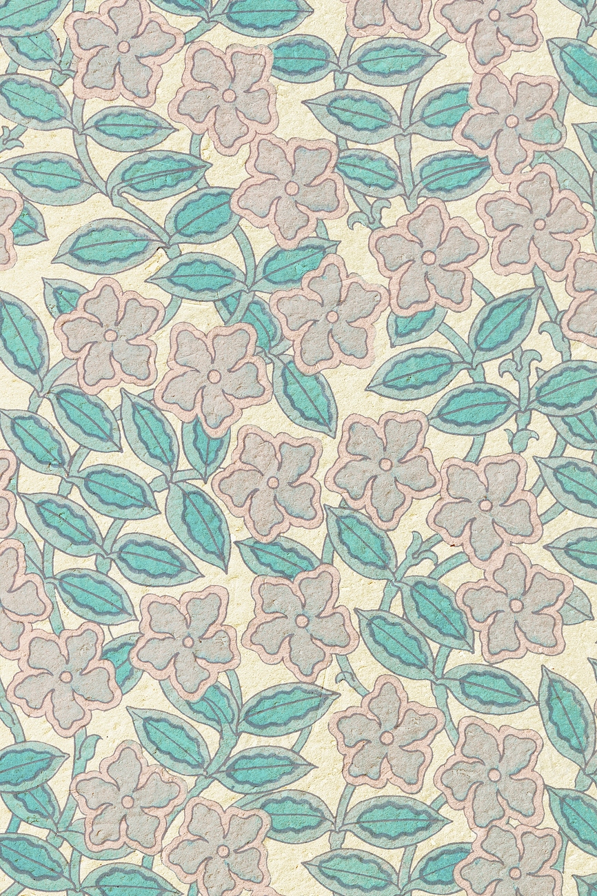 Art nouveau periwinkle flower pattern | Premium Photo - rawpixel