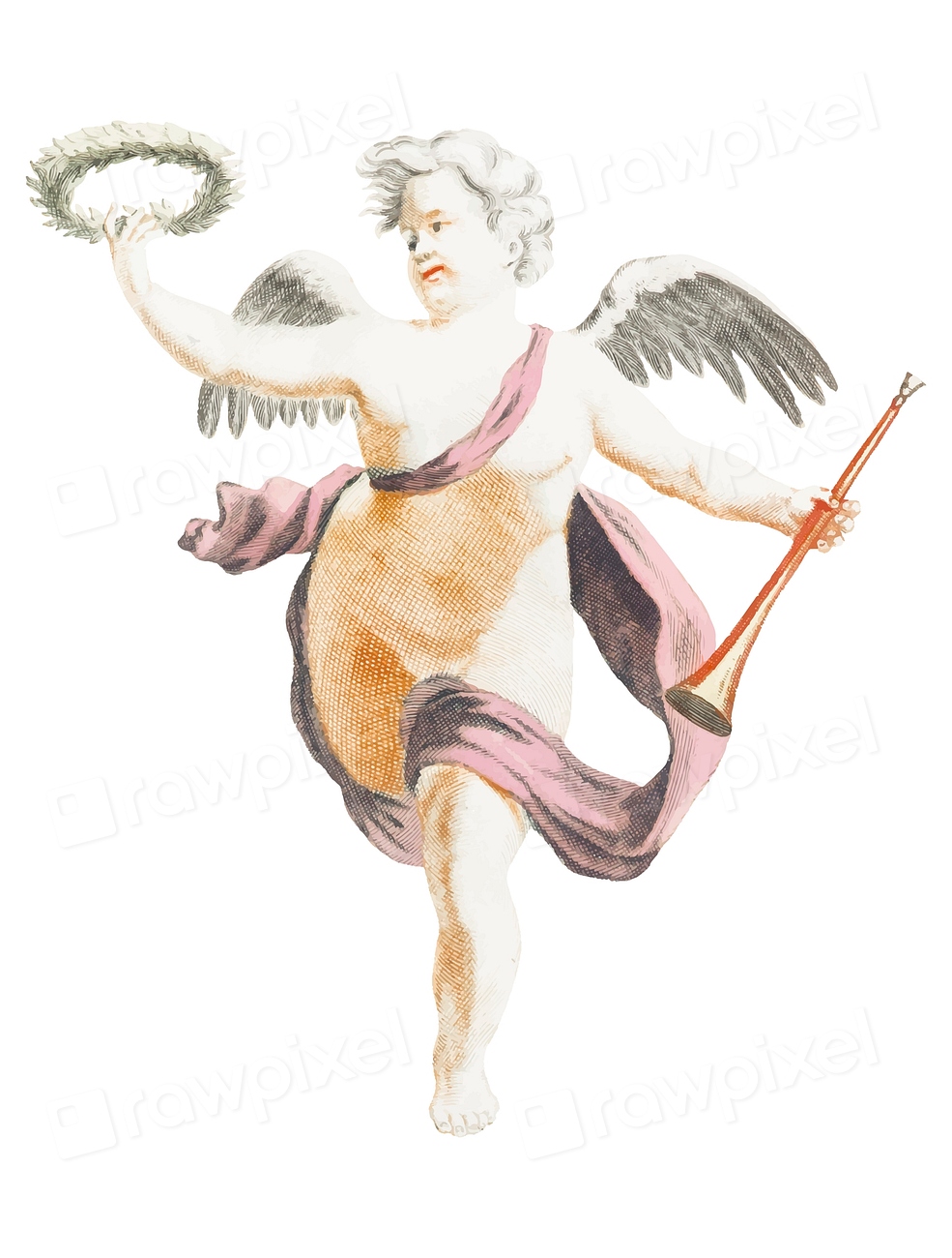 Vintage illustration of Putto | Premium Vector Illustration - rawpixel