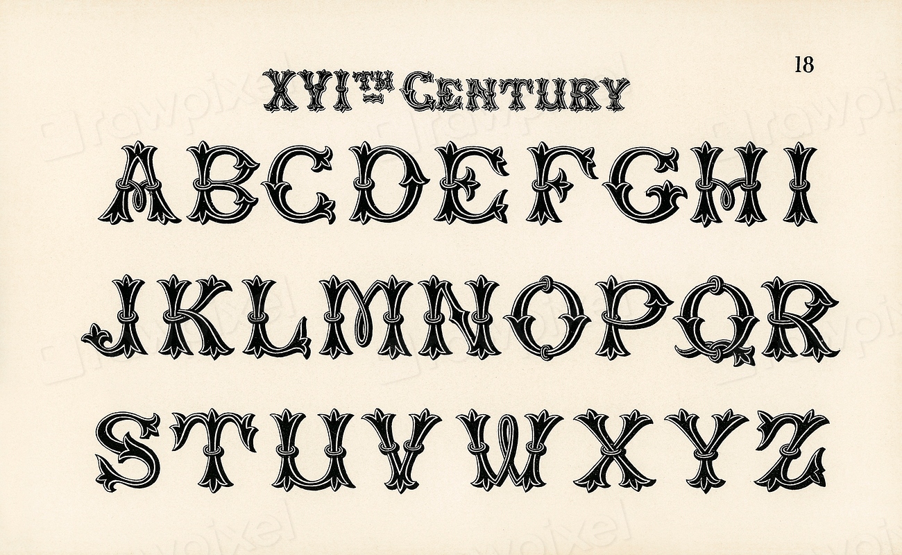16th-century calligraphy fonts Draughtsman's Alphabets | Free Photo ...