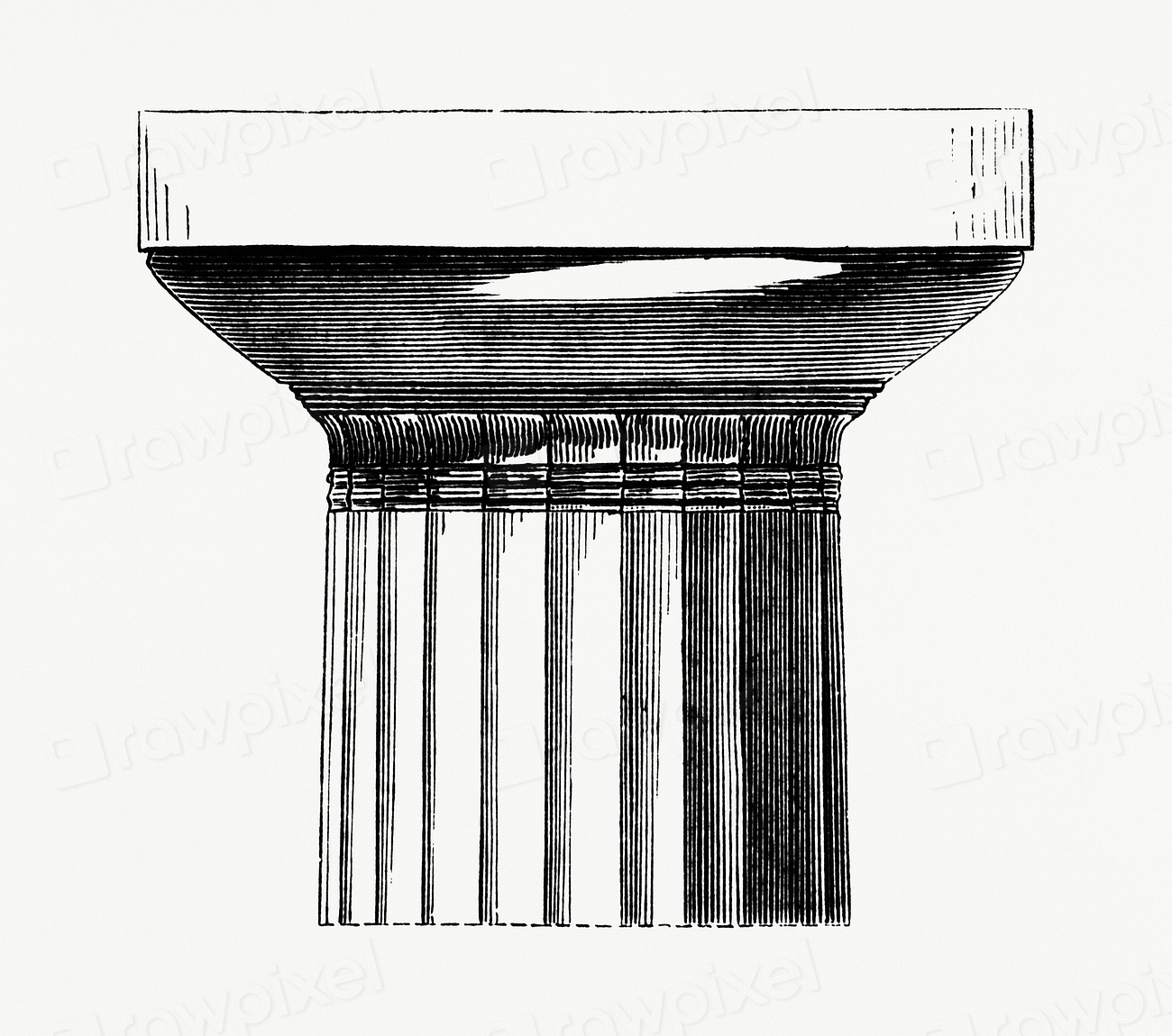 Vintage illustration of Closeup of a Column | Premium PSD Illustration ...