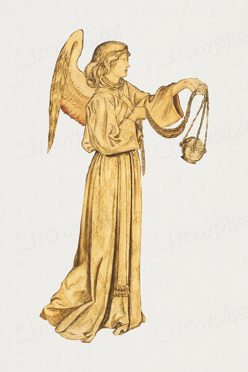Vintage gold angel illustration design | Premium Photo Illustration ...