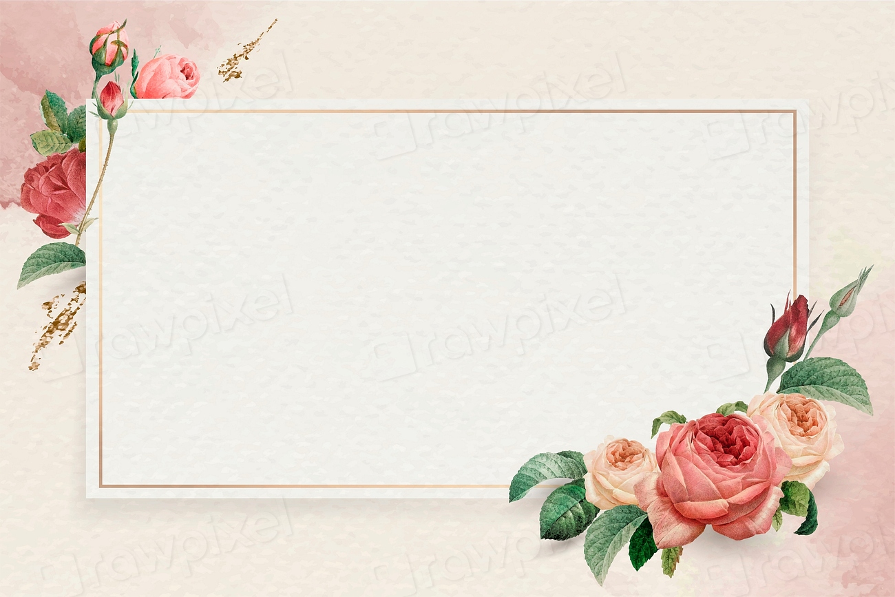 Floral rectangle golden frame vector | Premium Vector - rawpixel
