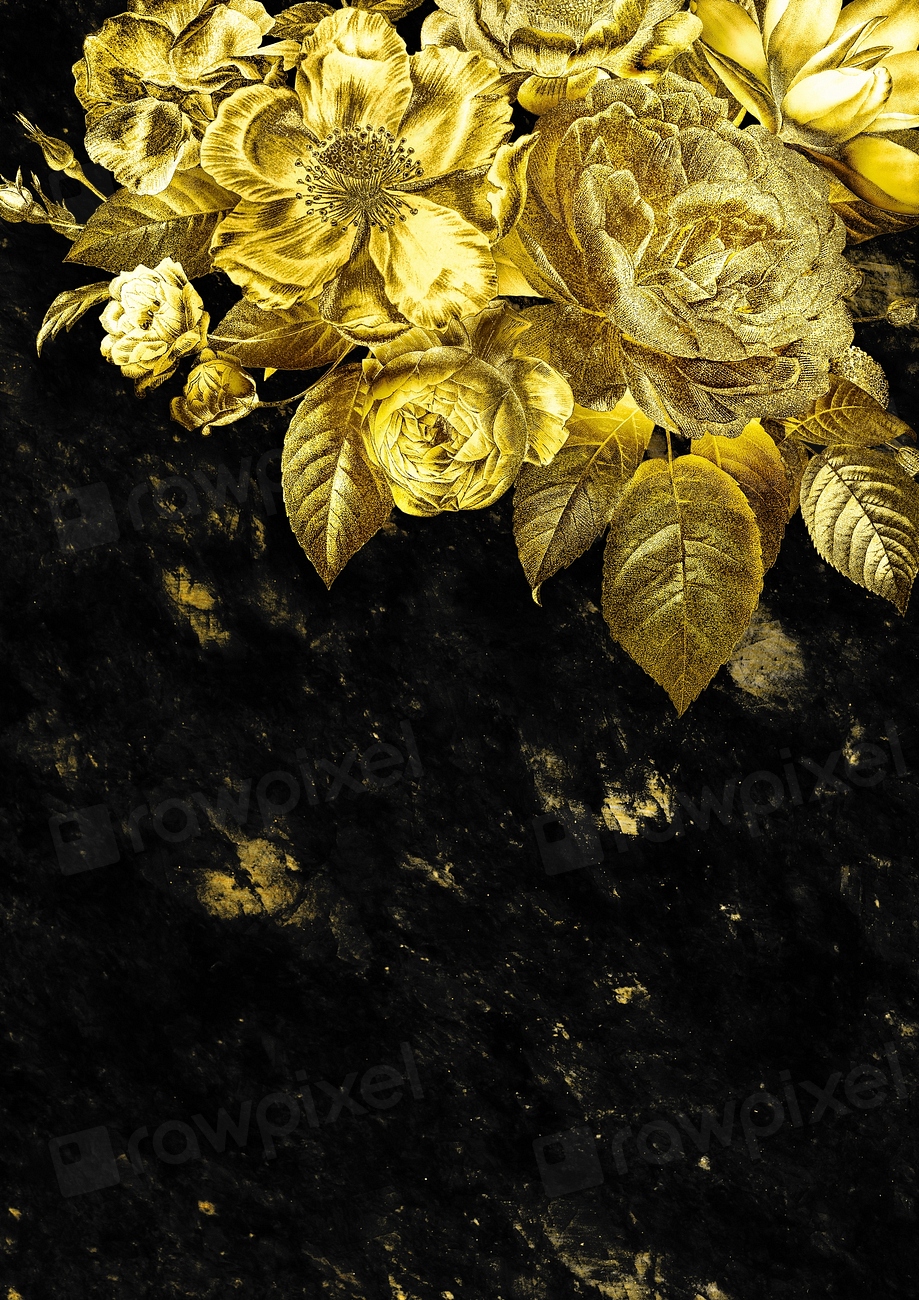 Golden roses themed border template | Premium PSD - rawpixel