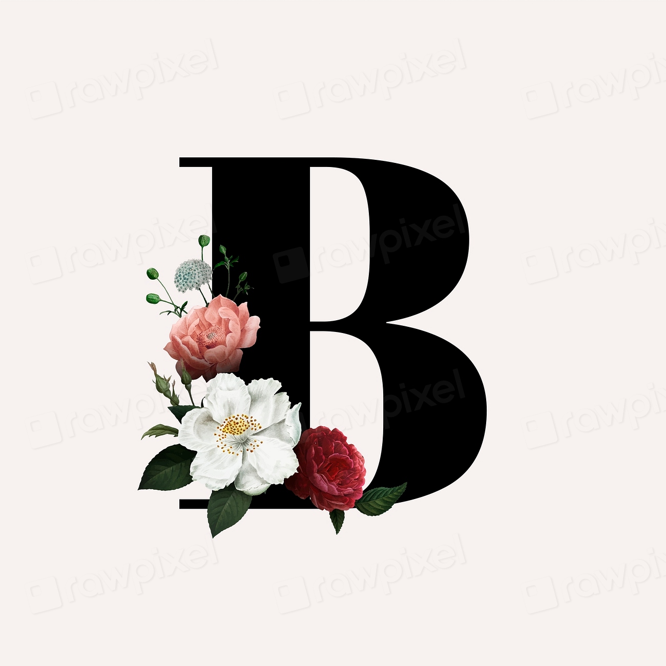 Classic elegant floral alphabet font | Premium Vector - rawpixel