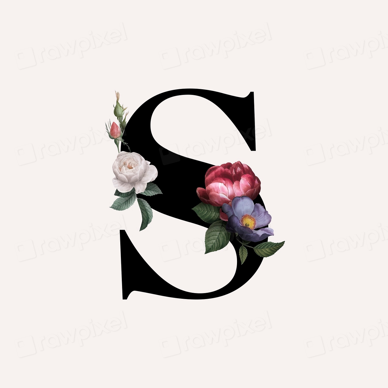 Classic and elegant floral alphabet | Premium Vector - rawpixel