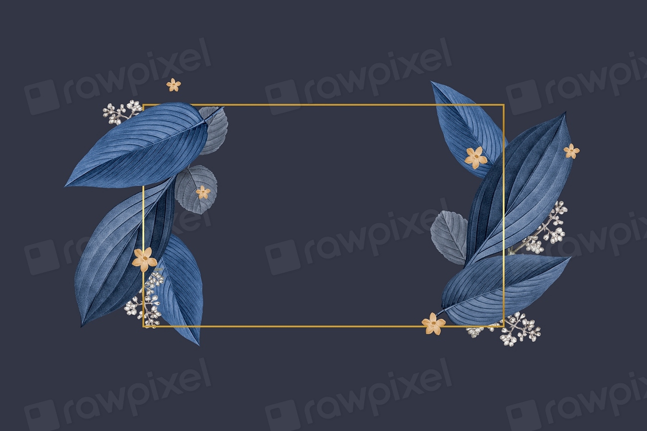 Gold rectangle frame decorated blue | Premium PSD - rawpixel