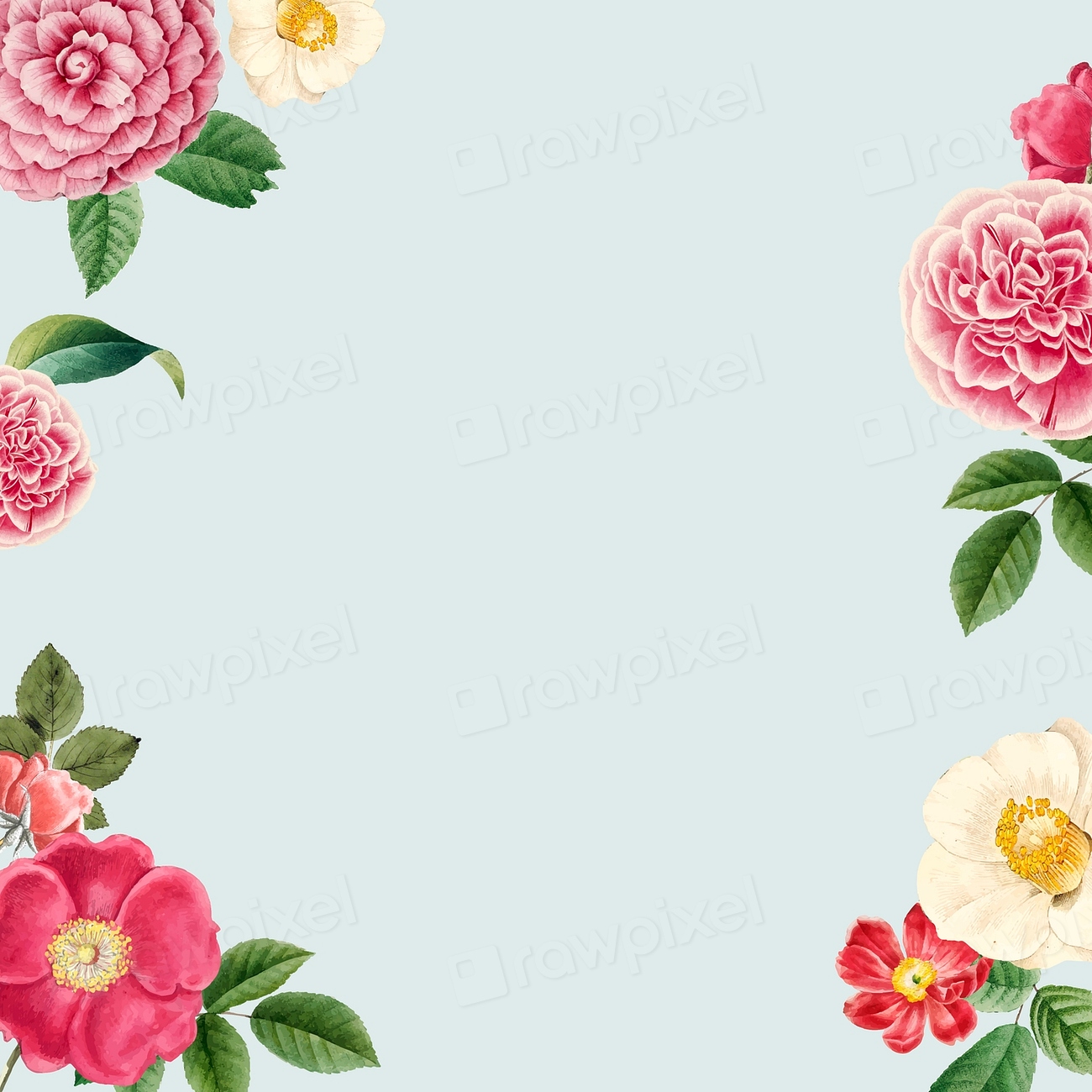 Pink spring flowers decorated frame | Premium PSD - rawpixel