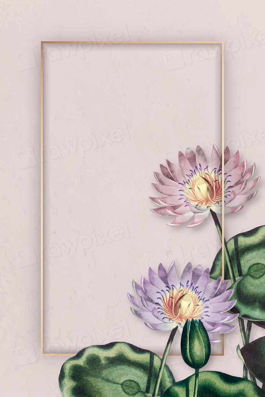 Blank purple water lilies frame | Premium Vector - rawpixel