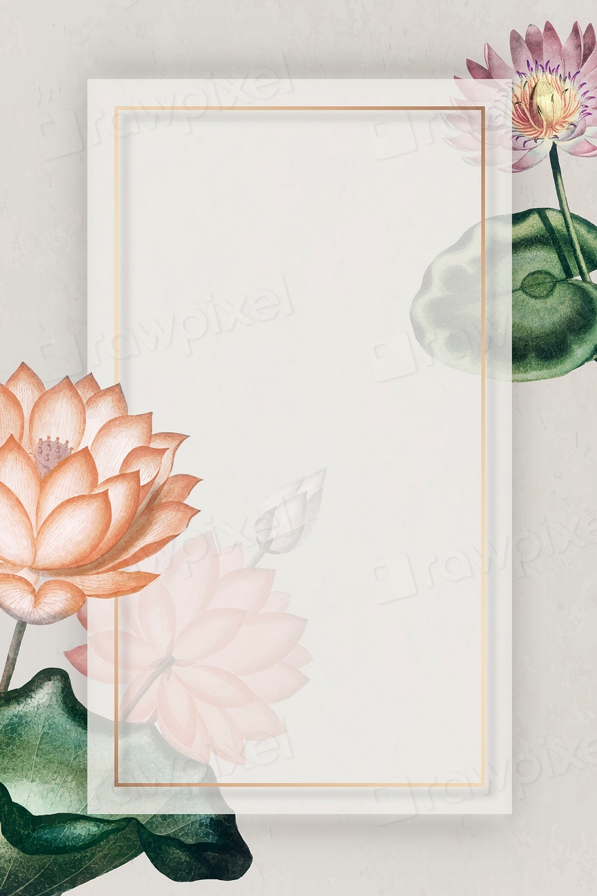 Blank colorful water lilies frame | Premium Vector - rawpixel