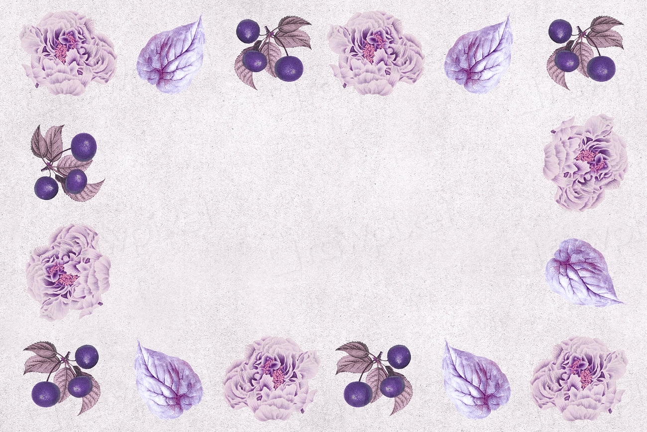 Vintage purple floral border frame | Premium PSD - rawpixel