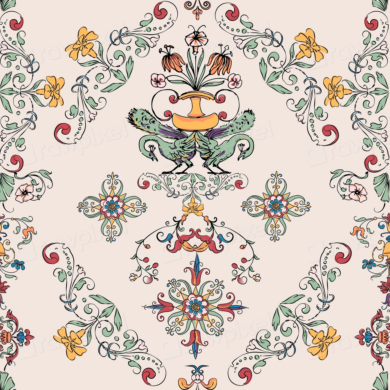 Vintage flourish pattern | Premium Vector - rawpixel