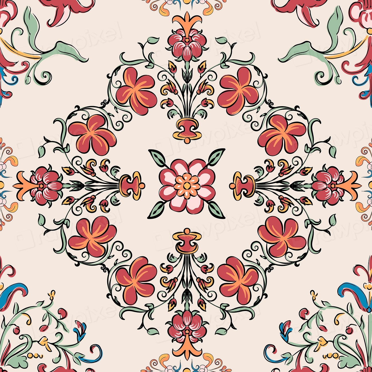 Vintage flourish pattern | Premium Vector - rawpixel