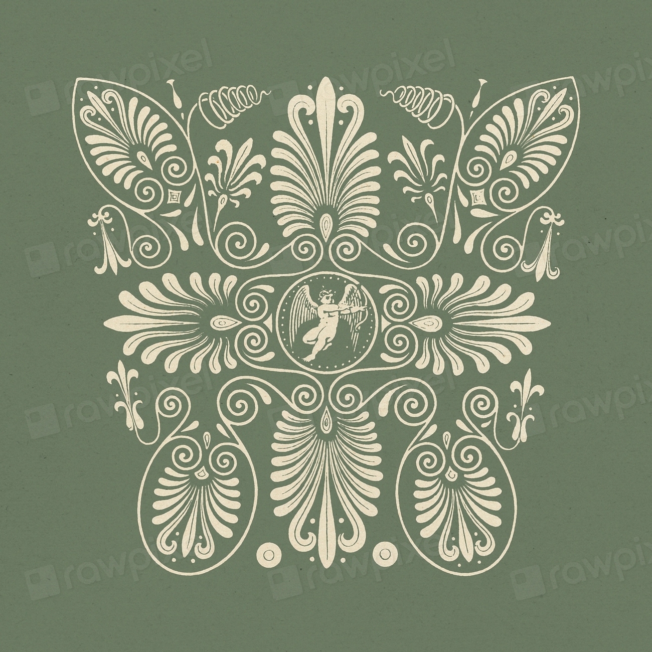 Antique beige Greek psd decorative | Premium PSD - rawpixel