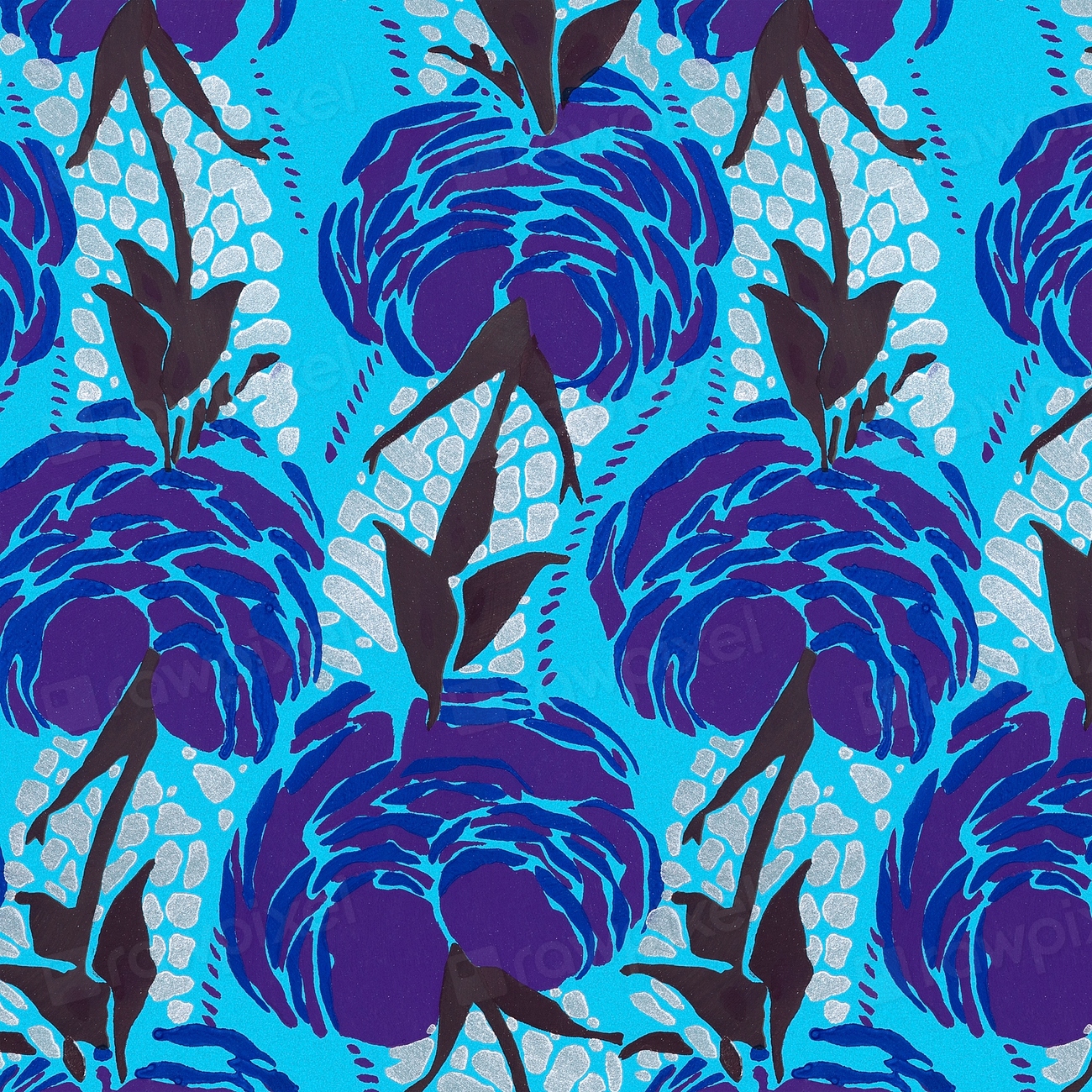 Aesthetic seamless flower pattern background, | Premium PSD - rawpixel