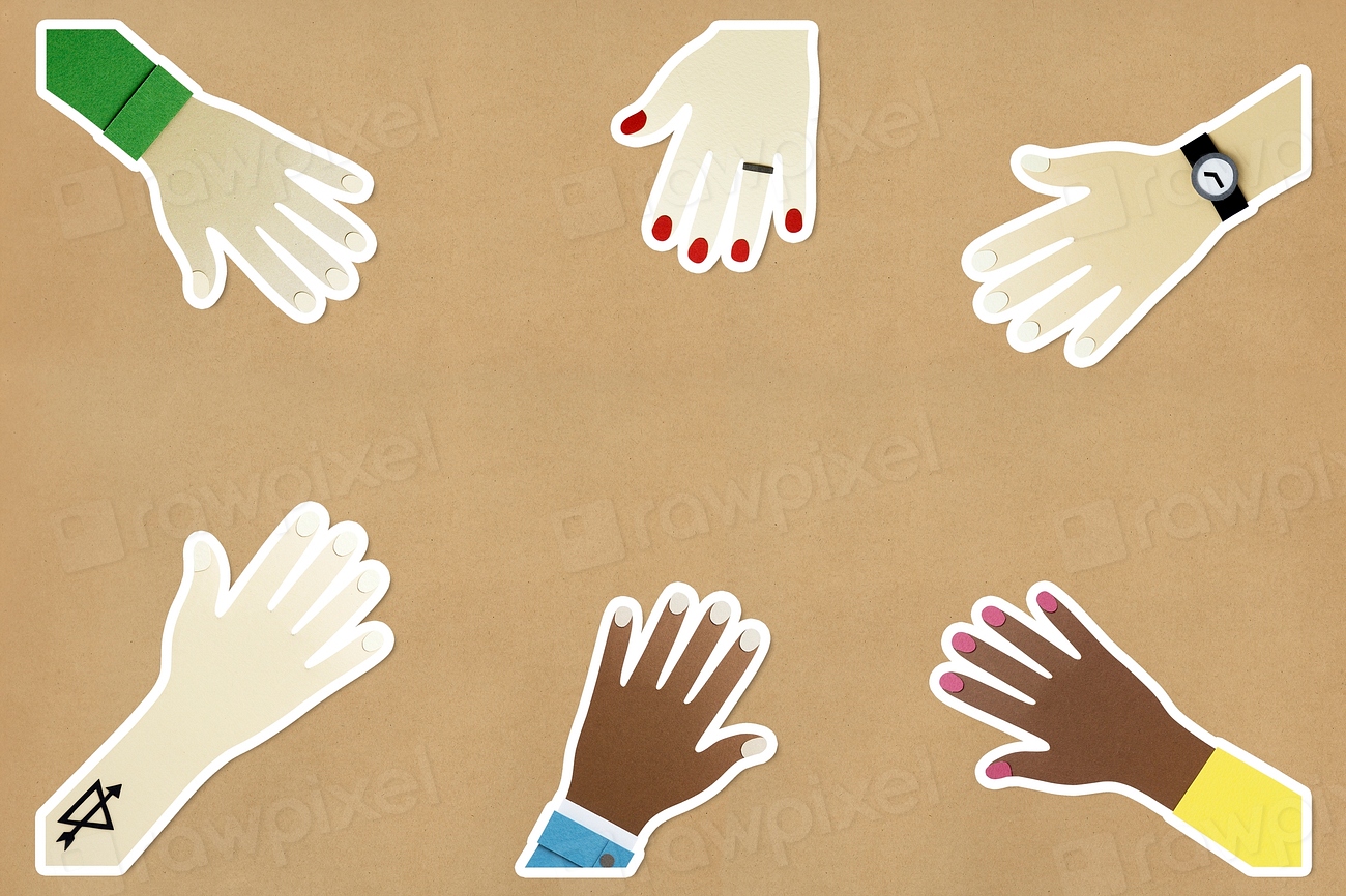 Paper craft hands frame design | Free PSD - rawpixel