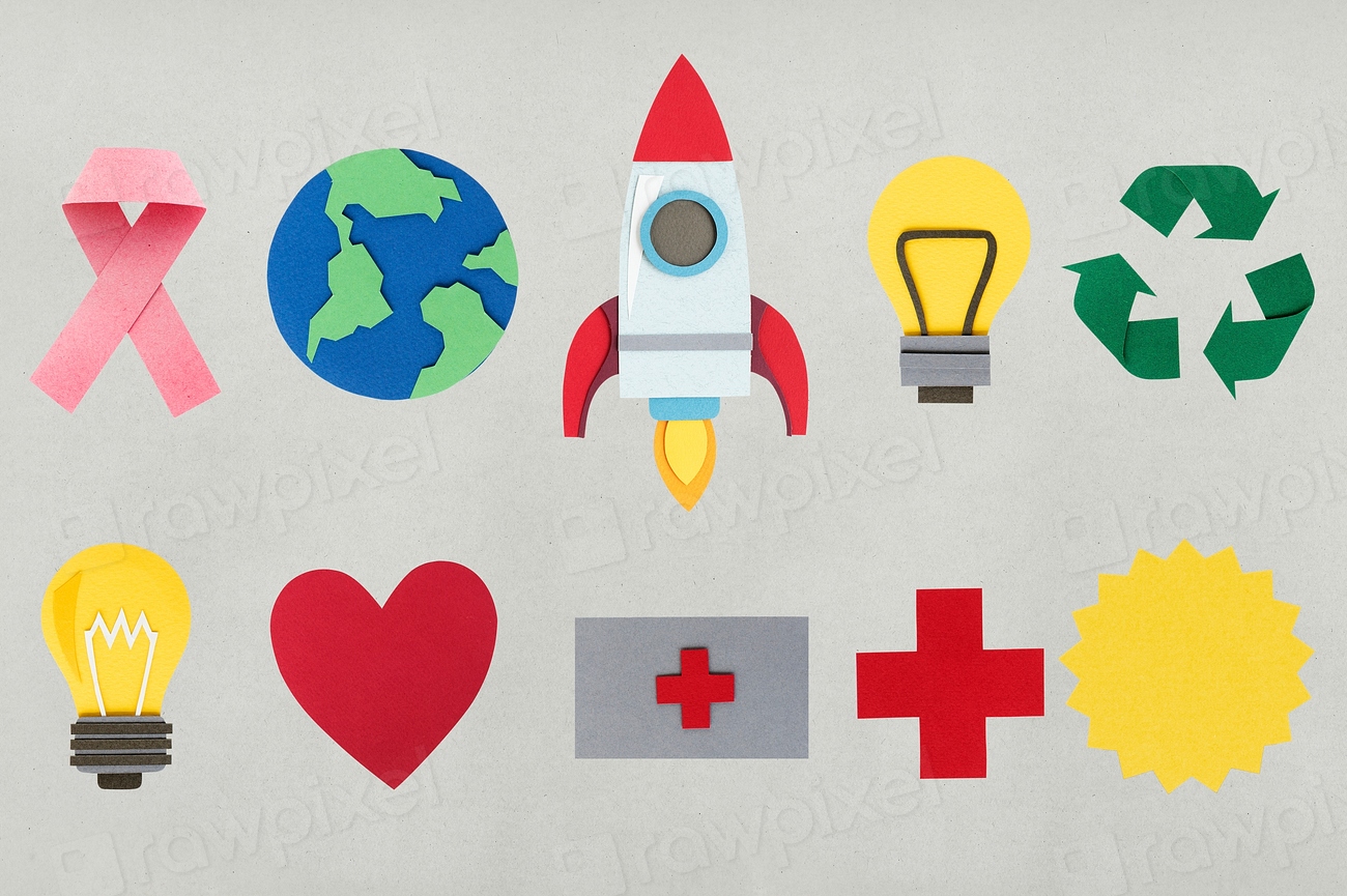 Paper craft design icons set | Premium PSD - rawpixel