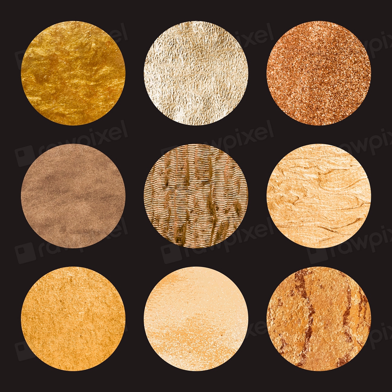 Set round bronze texture vectors | Premium Vector - rawpixel