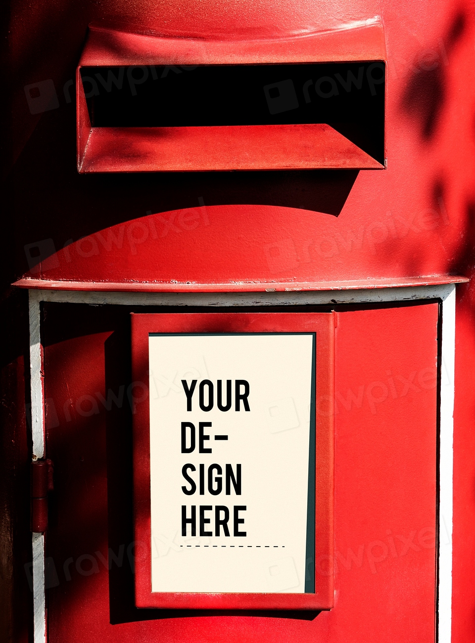 Red postbox white sign mockup | Premium PSD Mockup - rawpixel