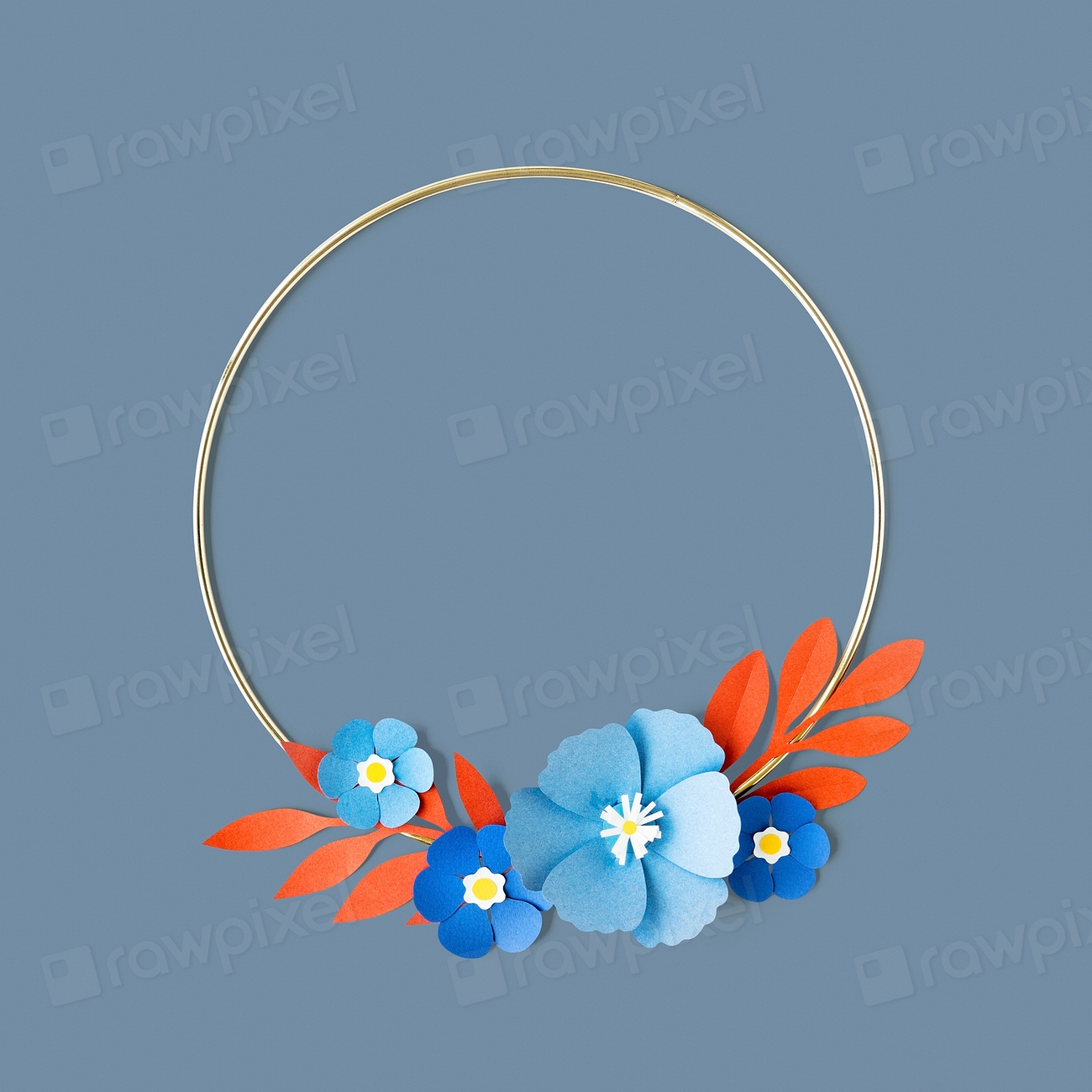 Round gold frame paper craft | Premium PSD - rawpixel