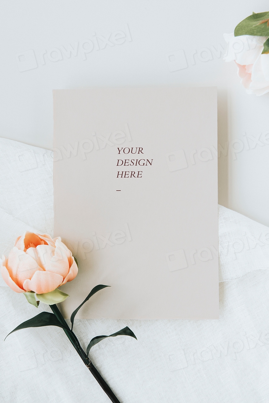Blank light pink card template | Premium PSD Mockup - rawpixel