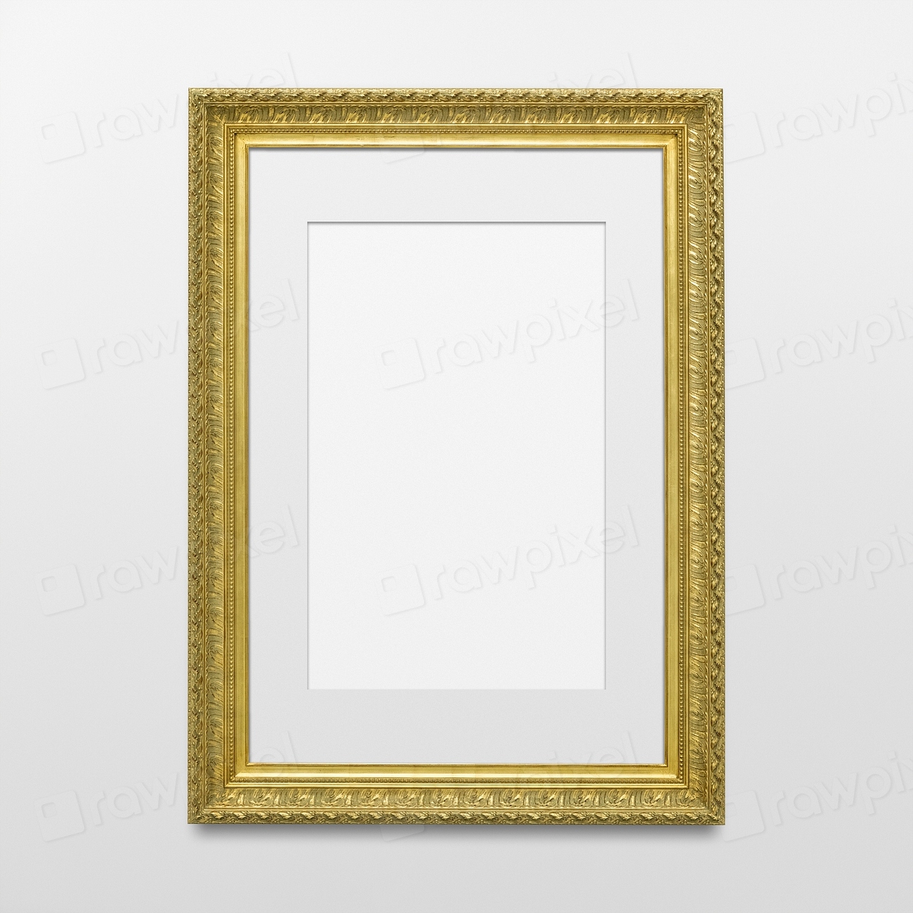 Vintage rectangle gold picture frame | Premium PSD Mockup - rawpixel