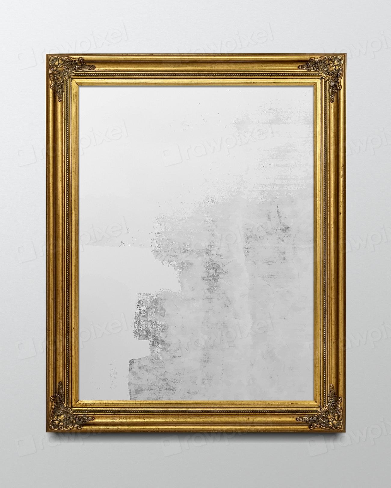 Vintage rectangle gold picture frame | Premium PSD Mockup - rawpixel
