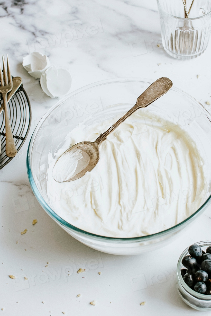 Preparation blueberry cheesecake aerial view | Premium Photo - rawpixel