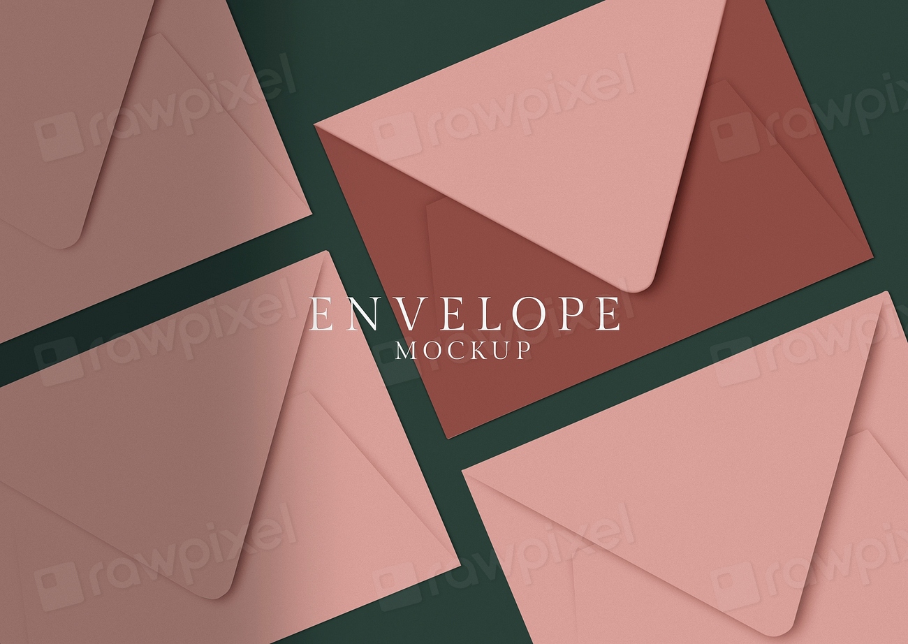 Pink invitation card envelope mockups | Premium PSD Mockup - rawpixel