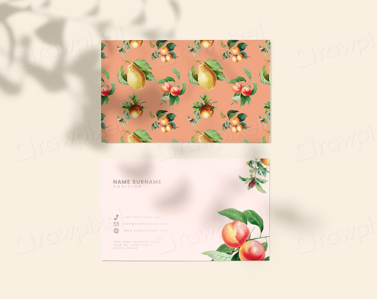 VIntage fruits business card template | Premium PSD Mockup - rawpixel
