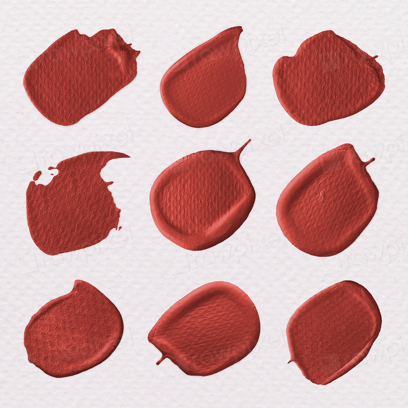 Metallic red brush stroke collection | Premium PSD - rawpixel