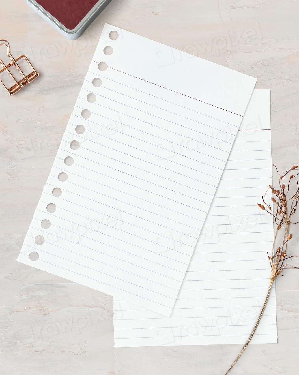 Blank white lined paper template | Premium PSD Mockup - rawpixel