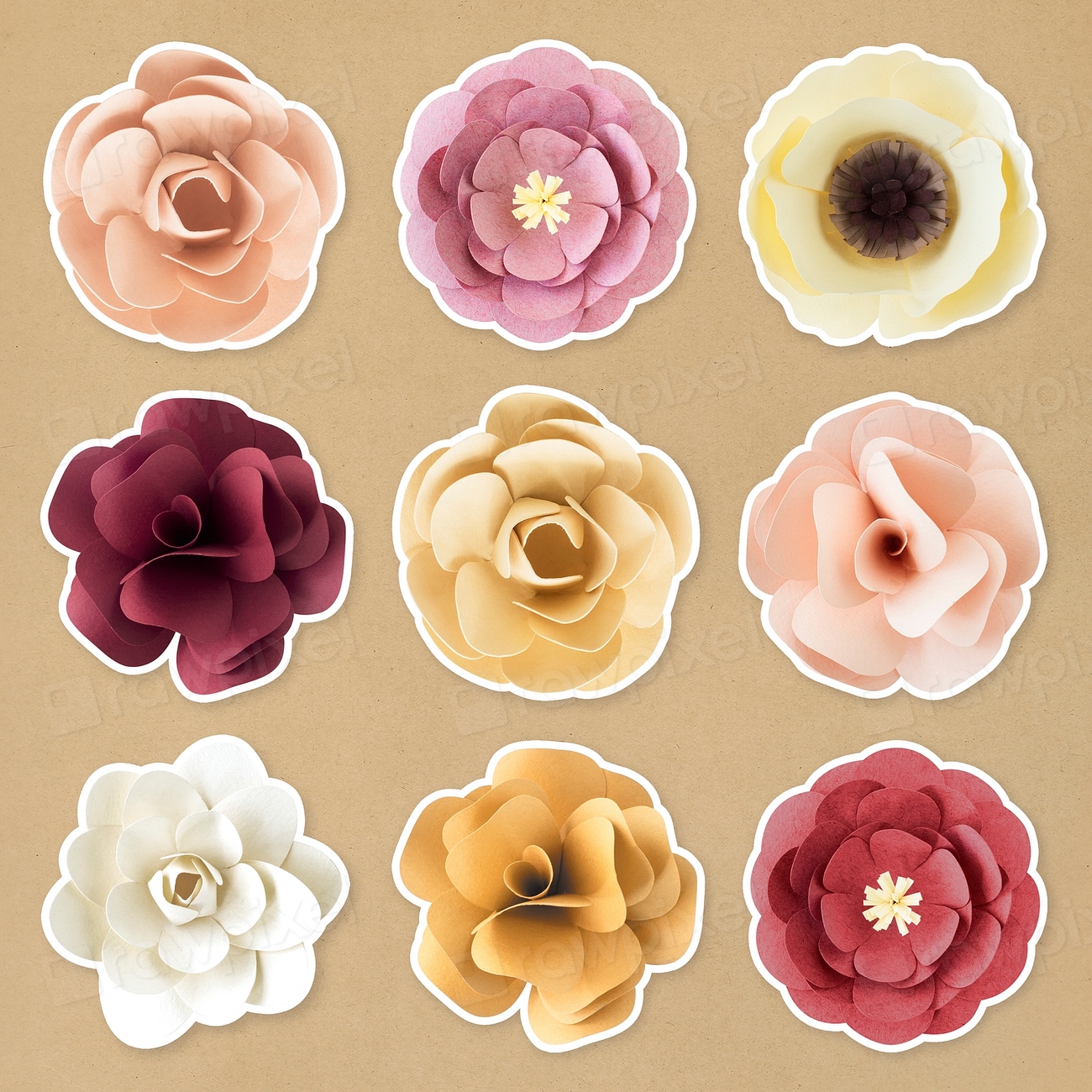 Tropical flower sticker paper craft | Premium PSD - rawpixel