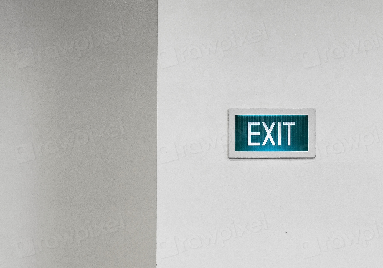 Exit signboard white wall | Premium Photo - rawpixel