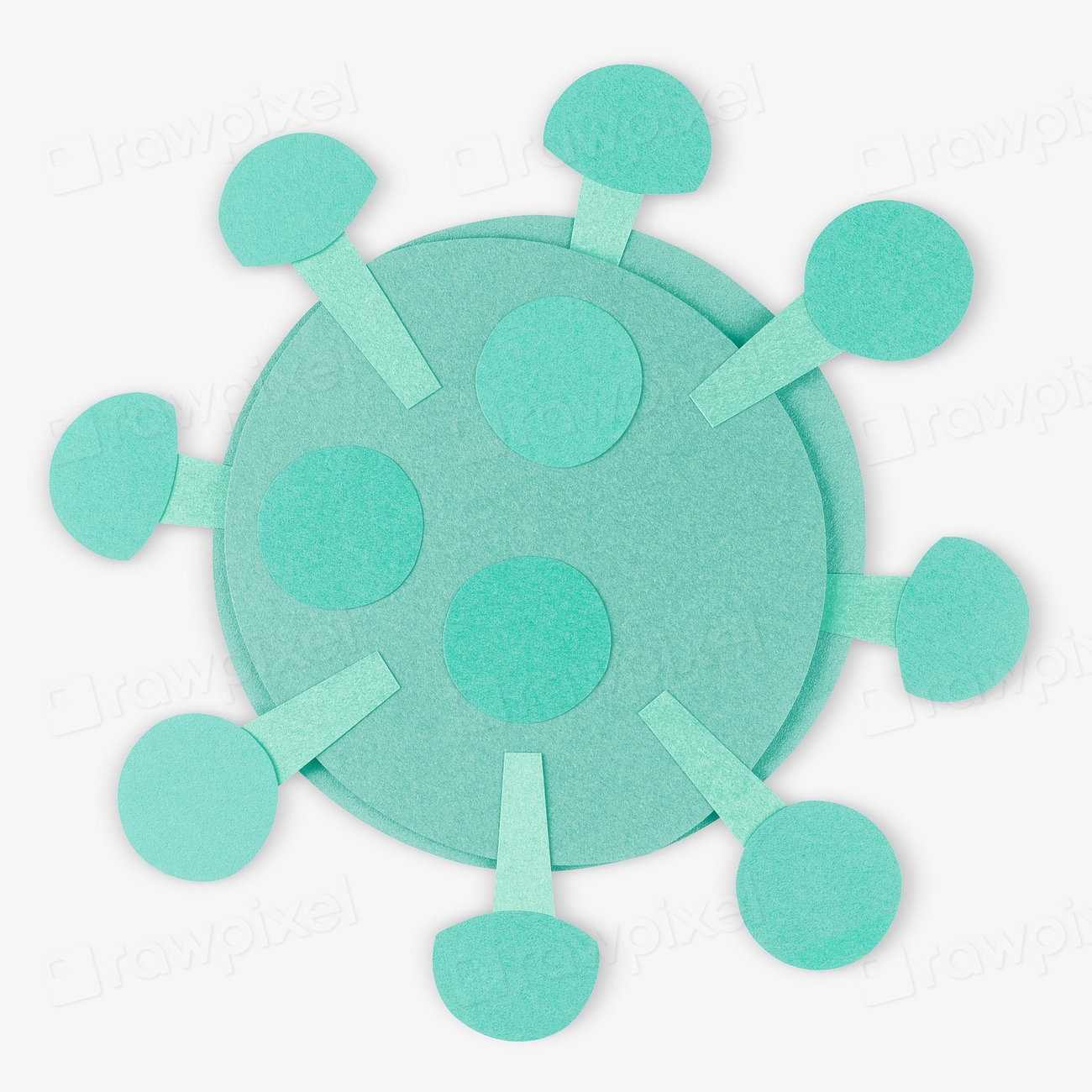 Green paper craft coronavirus cell | Premium PSD - rawpixel