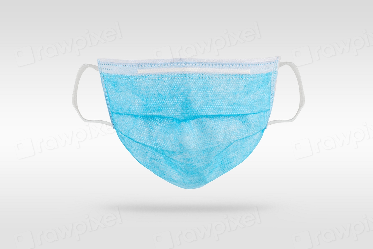 Blue disposable surgical face mask | Premium PSD Mockup - rawpixel