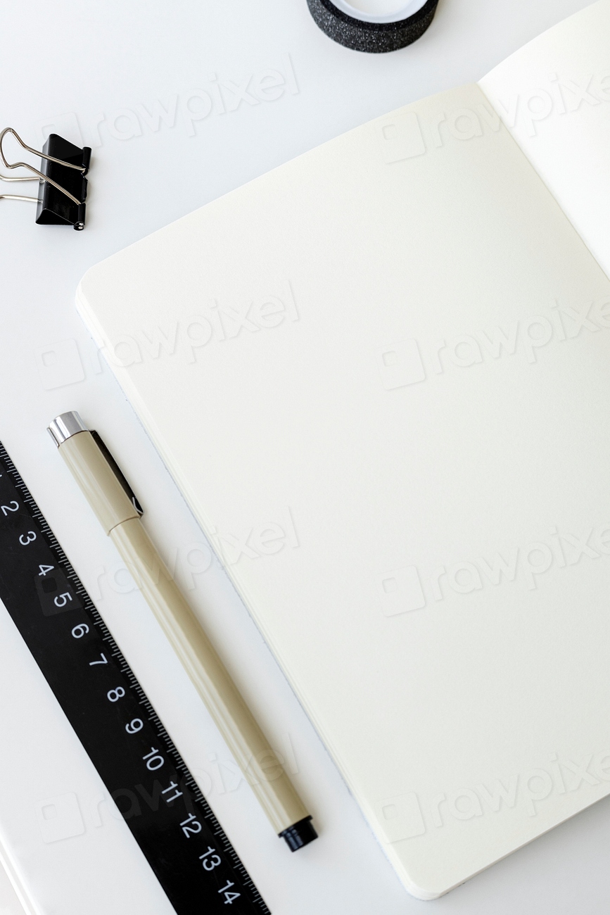 Blank plain notebook page stationary | Premium Photo - rawpixel